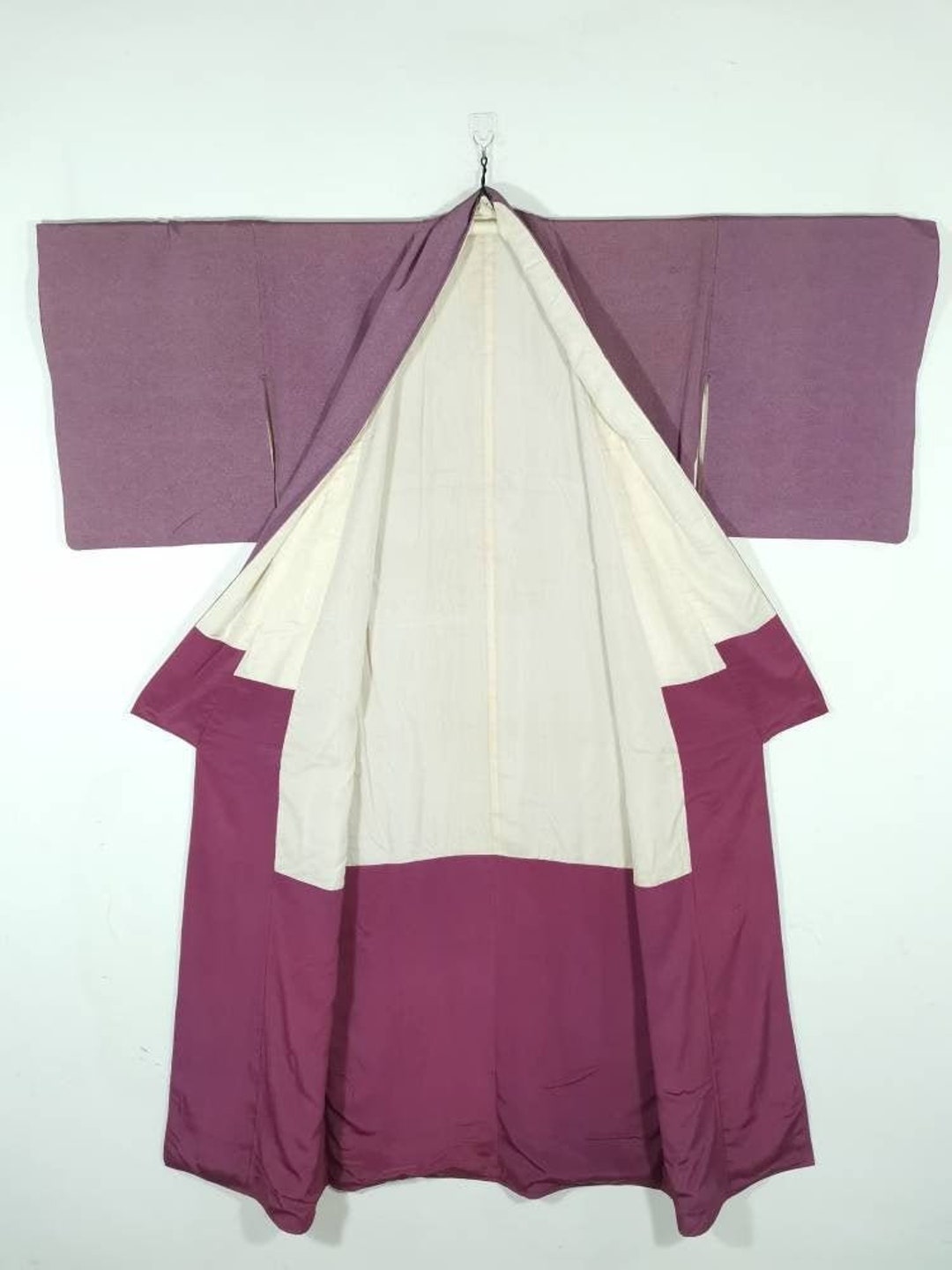 Japanese Kimono Robe Purple Abstract Silk Kimono Dress | Floral Kimono ...