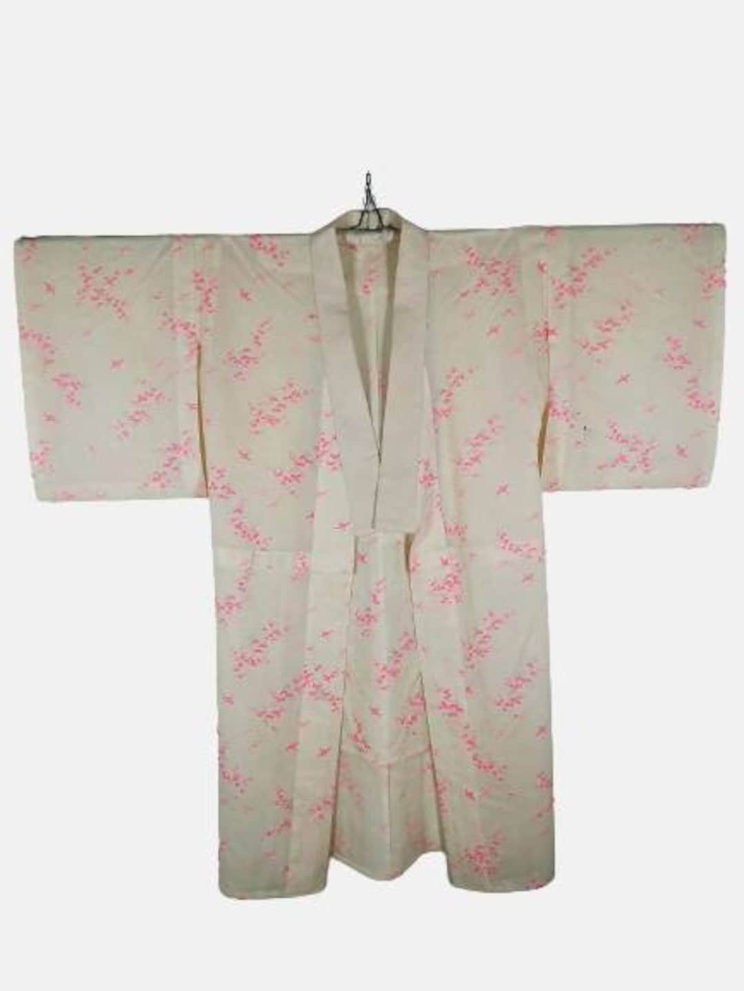 Japanese Women's Traditional Juban Cream Abstract Nagajuban Inner Under ...