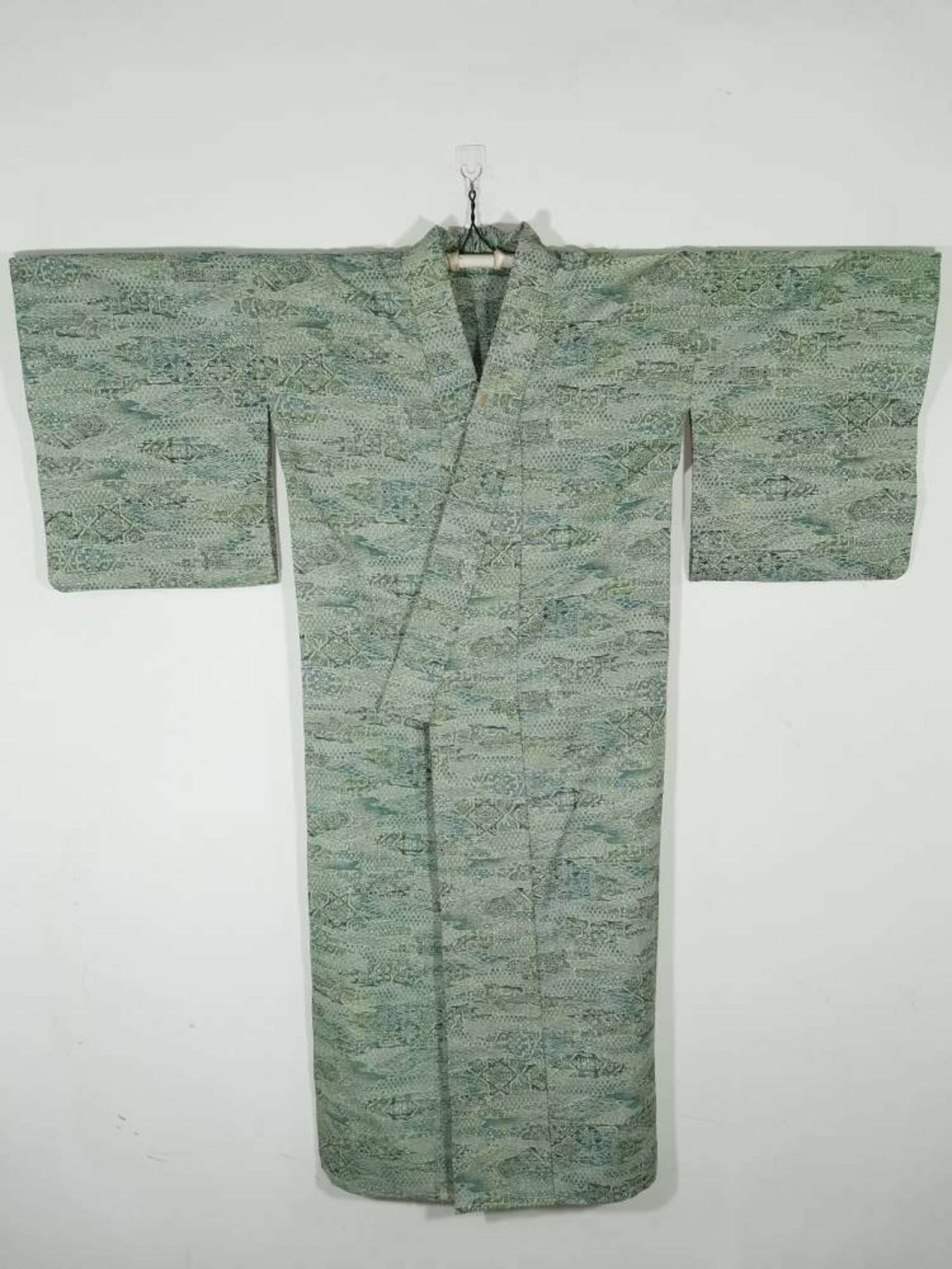 Japanese Kimono Robe Green Abstract Kimono Dress | Floral Kimono ...