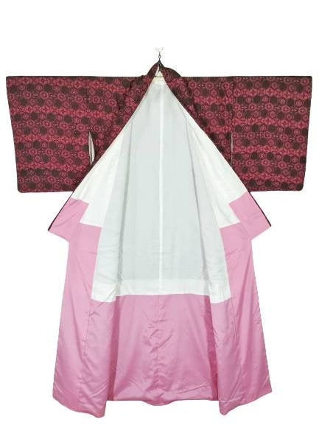Japanese Kimono Robe Red Floral Kimono Dress | Floral Kimono | Kimono ...
