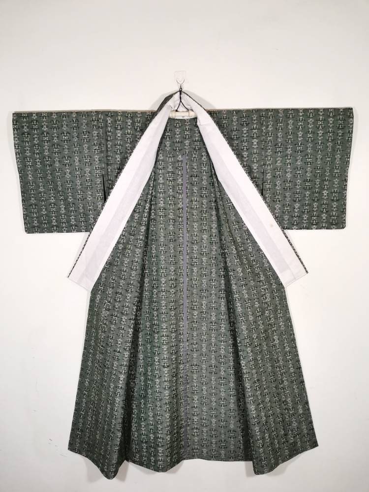Japanese Kimono Robe Green Abstract Vintage Kimono Dress - Etsy