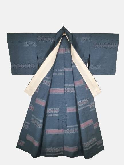 Japanese Kimono Robe Blue Abstract Kimono Dress Floral Kimono Kimono ...