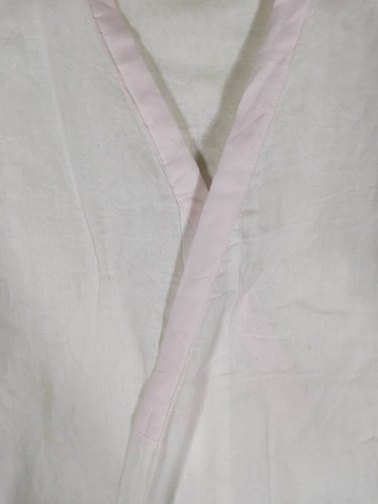 Japanese Traditional Juban White Cotton Floral Inner Under Wear Kimono ...