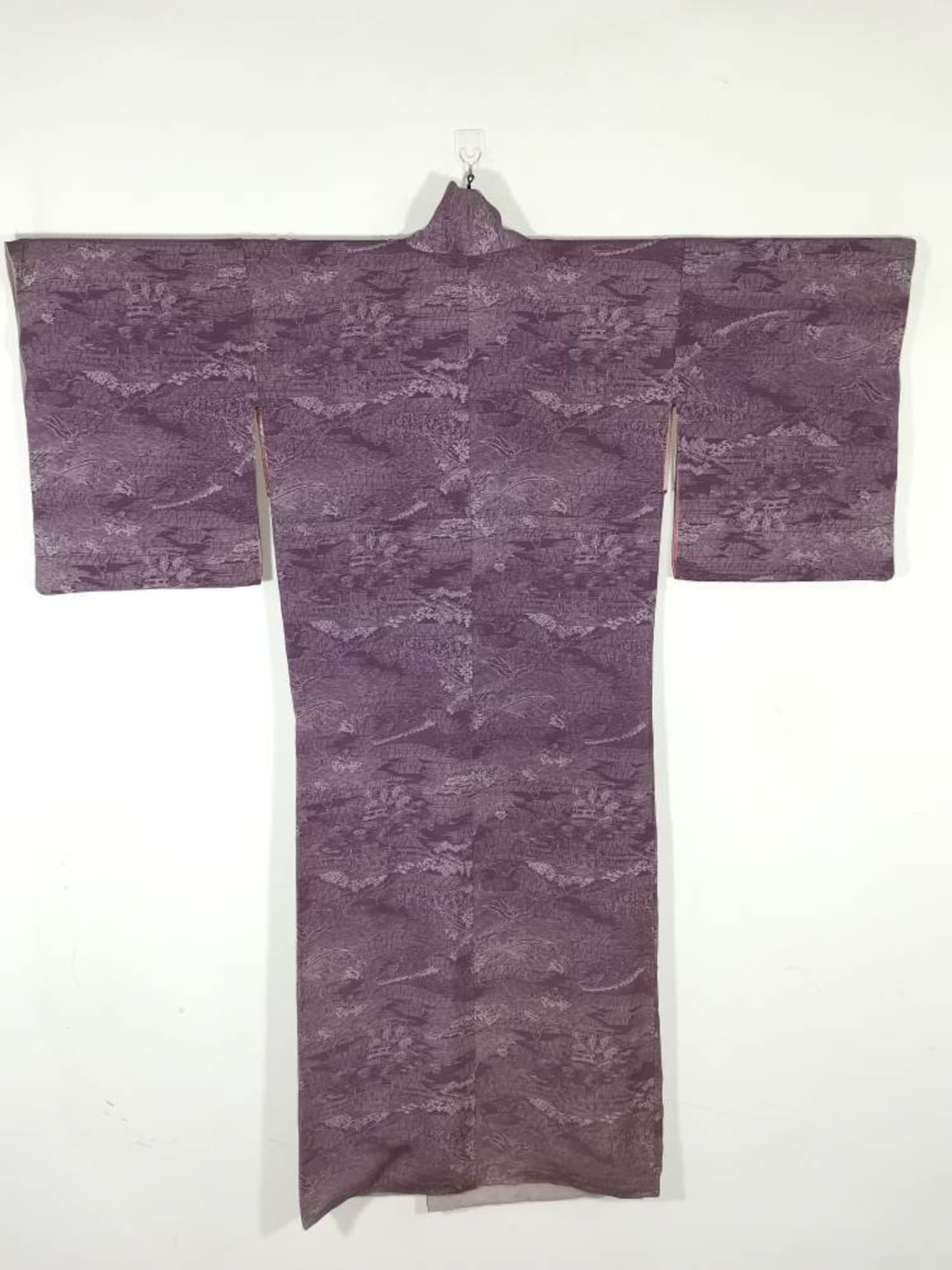 Japanese Kimono Robe Purple Abstract Silk Kimono Dress | Floral Kimono ...