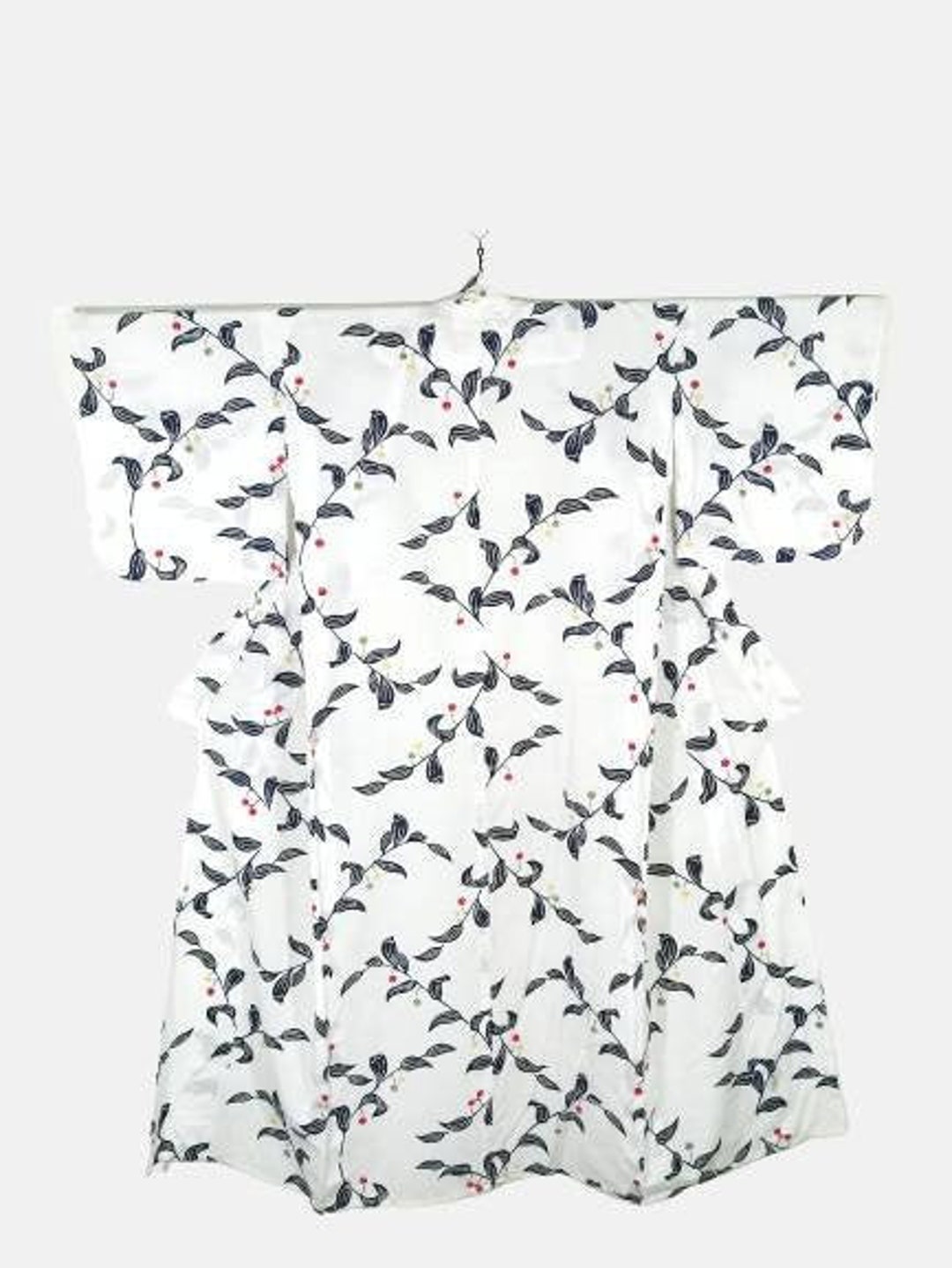 Japanese Kimono Robe White Floral Kimono Dress | Floral Kimono | Kimono ...