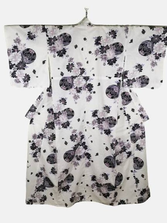 Japanese Kimono Robe White Floral Cotton Kimono Dress Floral | Etsy