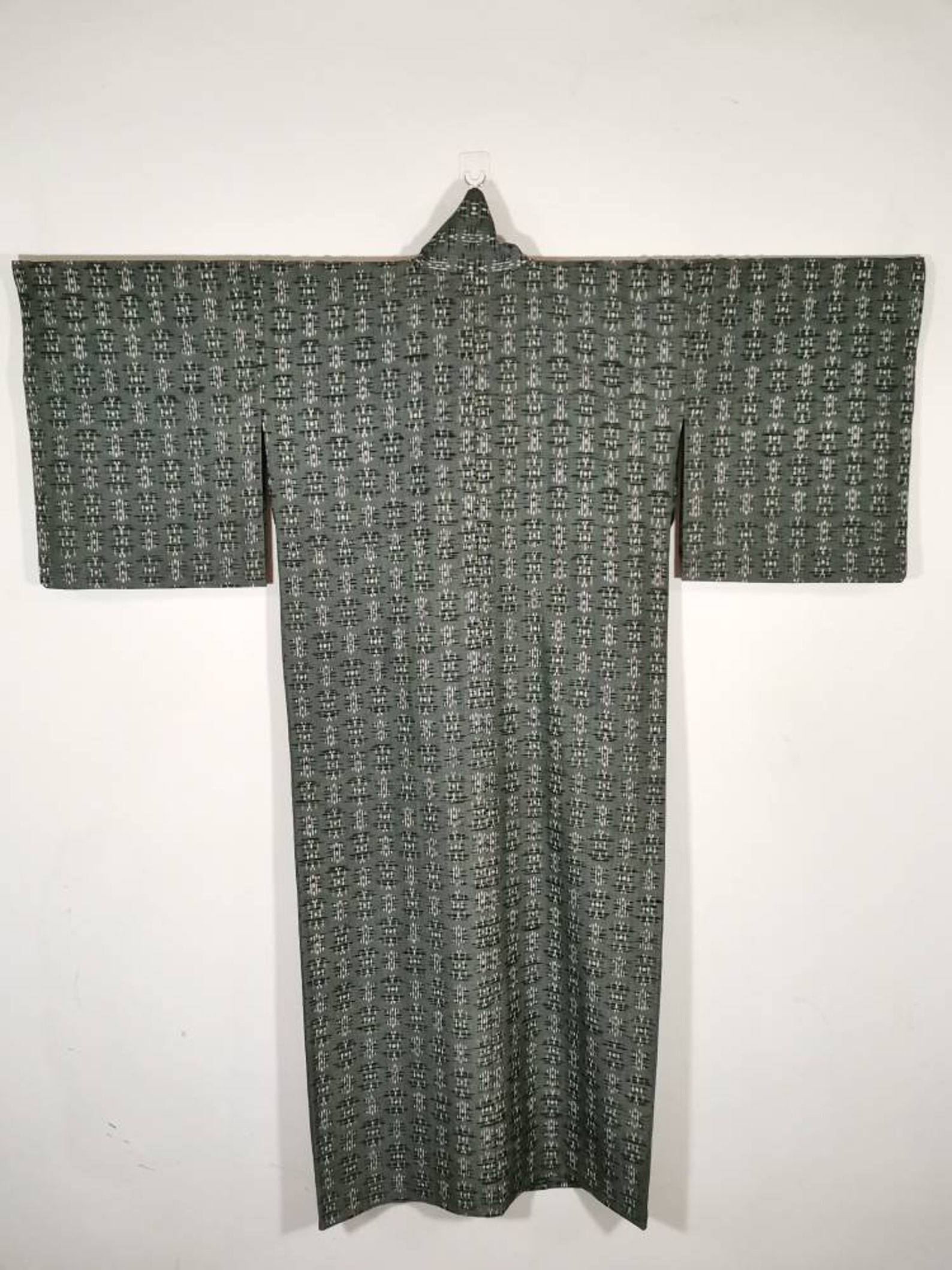 Japanese Kimono Robe Green Abstract Vintage Kimono Dress - Etsy
