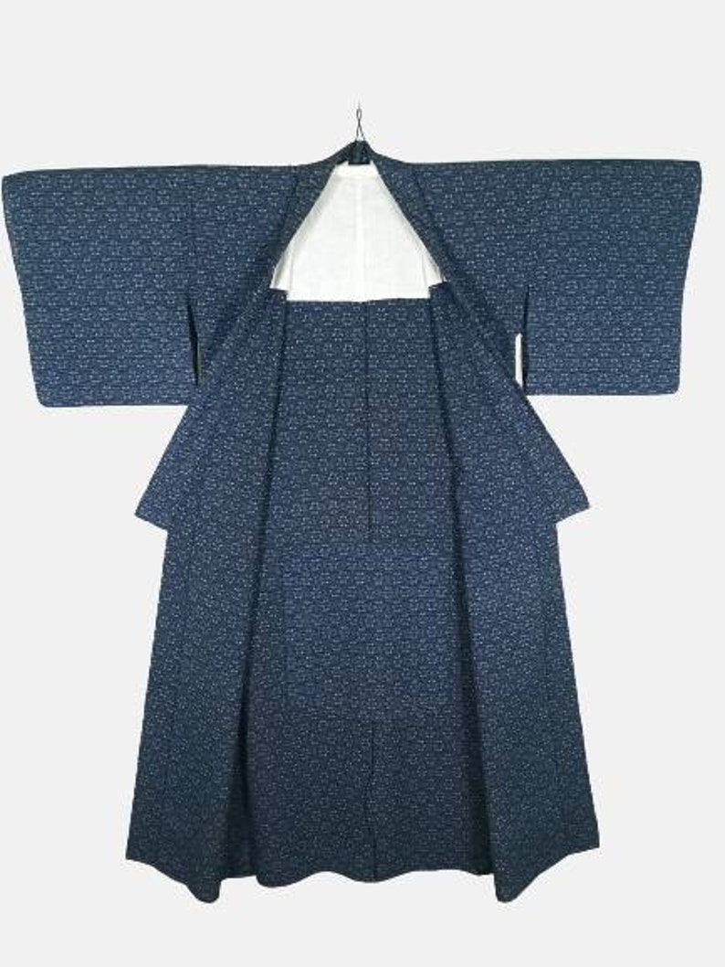 Japanese Kimono Robe Blue Abstract Kimono Dress Floral - Etsy