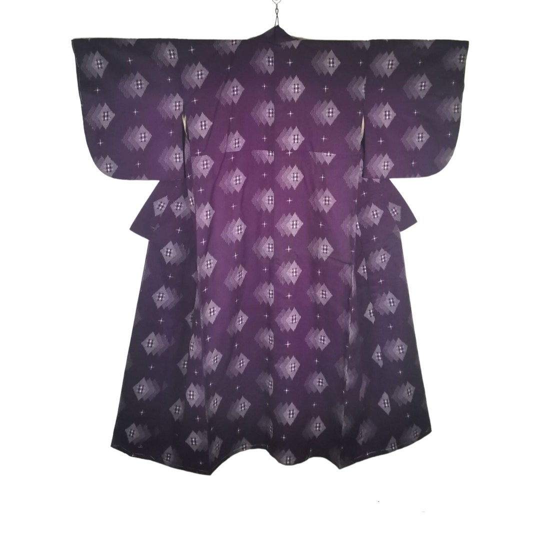Japanese Kimono Robe Purple Abstract Kimono Dress | Floral Kimono ...