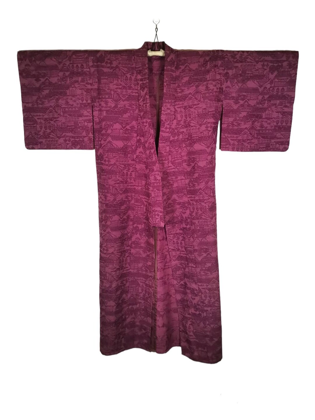 Japanese Kimono Robe Red Abstract Kimono Dress | Floral Kimono | Kimono ...
