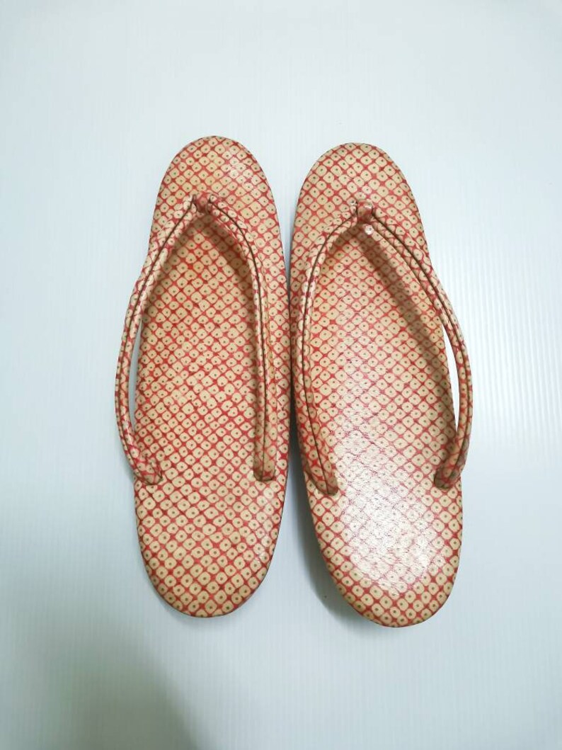 Japanese Traditional Red Zori Geta Sandal Slipper Geta Shoes - Etsy