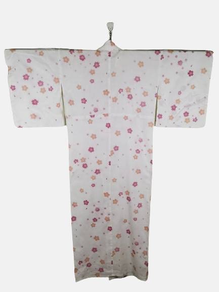 Japanese Kimono Robe White Floral Cotton Kimono Dress Floral | Etsy