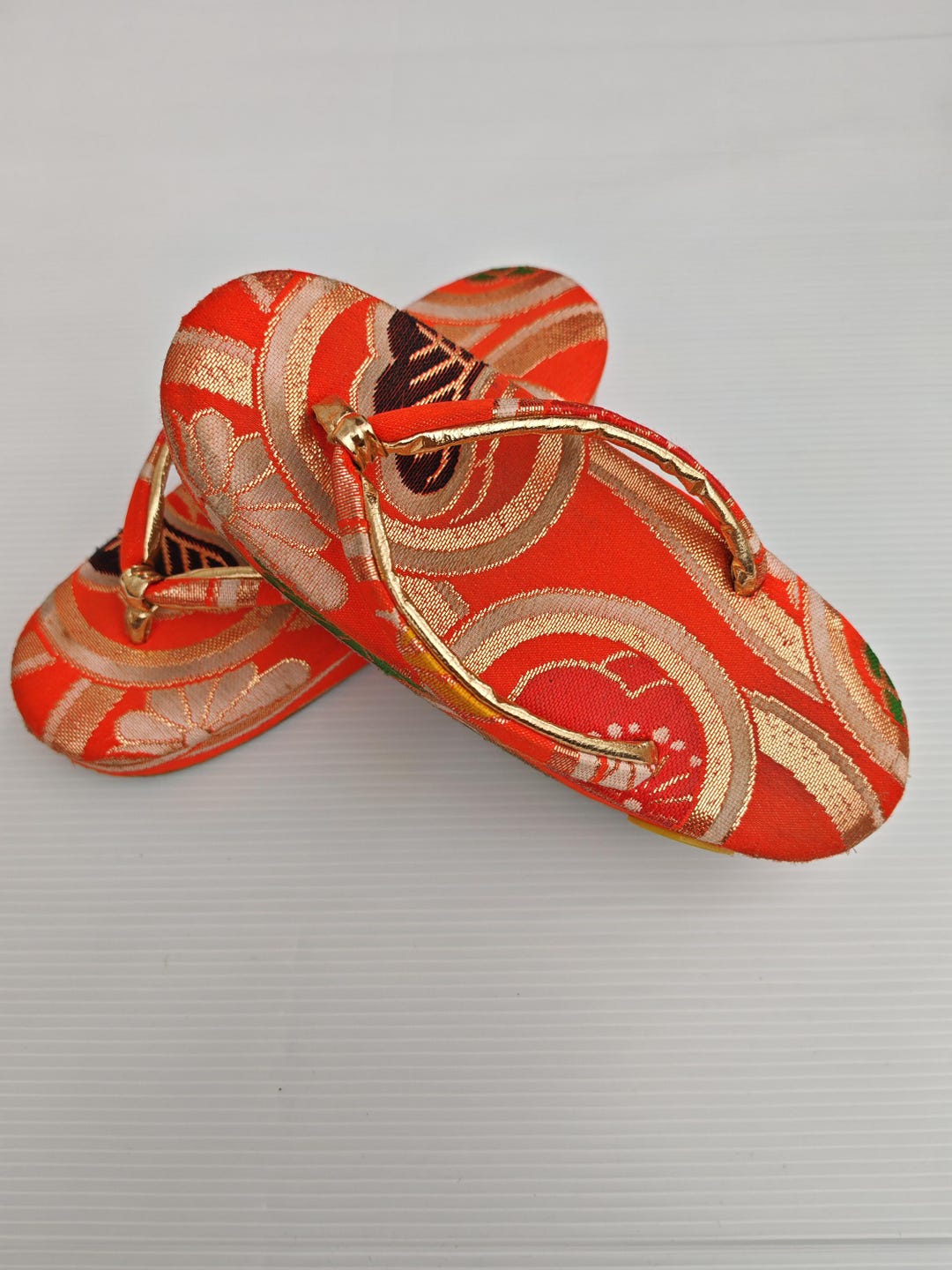 Japanese Traditional Orange Zori Geta Sandal Slipper Geta Shoes Geisha ...