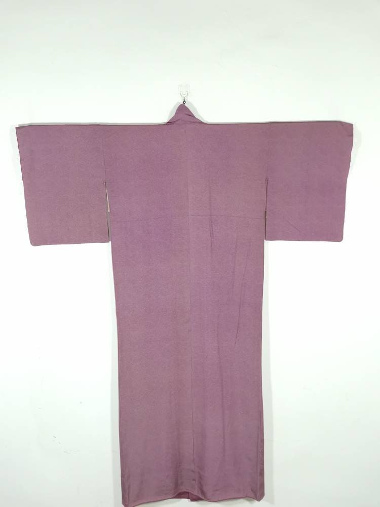 Japanese Kimono Robe Purple Abstract Silk Kimono Dress Floral Kimono ...
