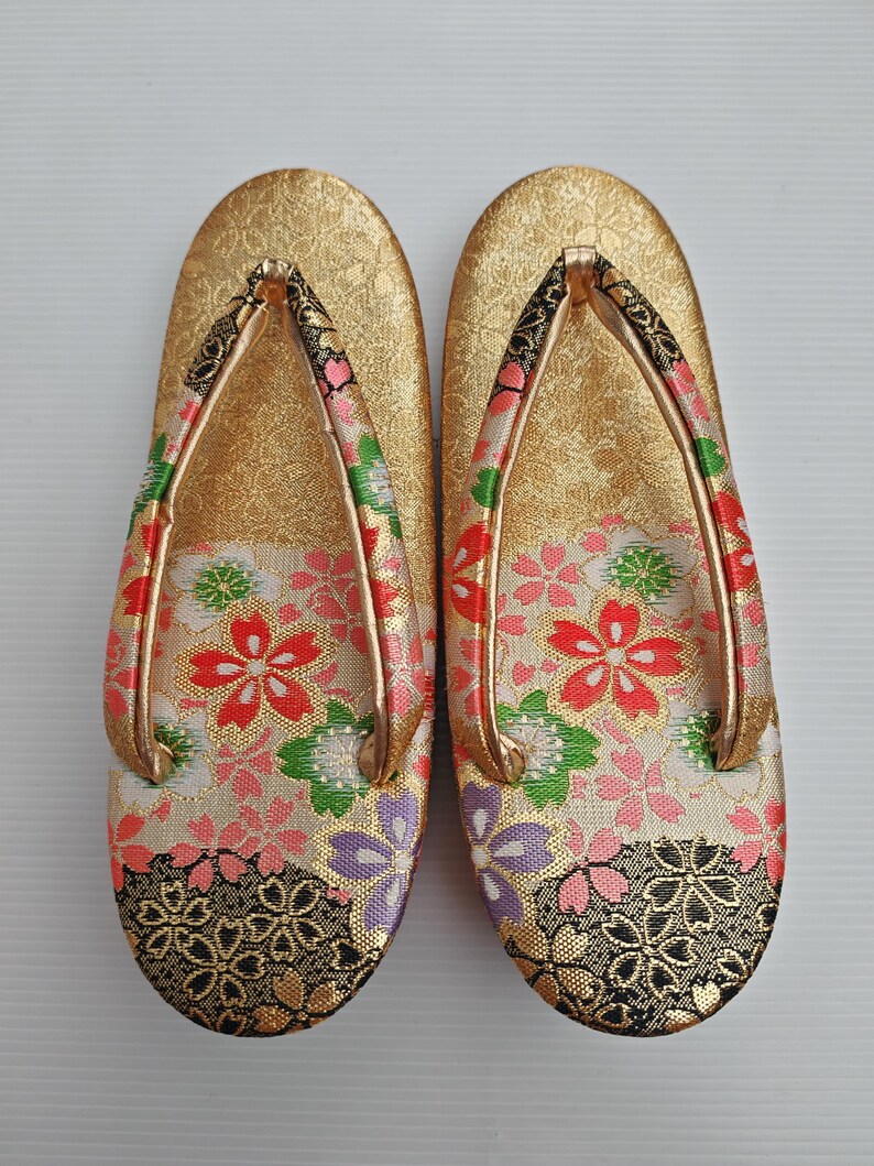 Japanese Traditional Gold Zori Geta Sandal Slipper Geta Shoes Geisha ...