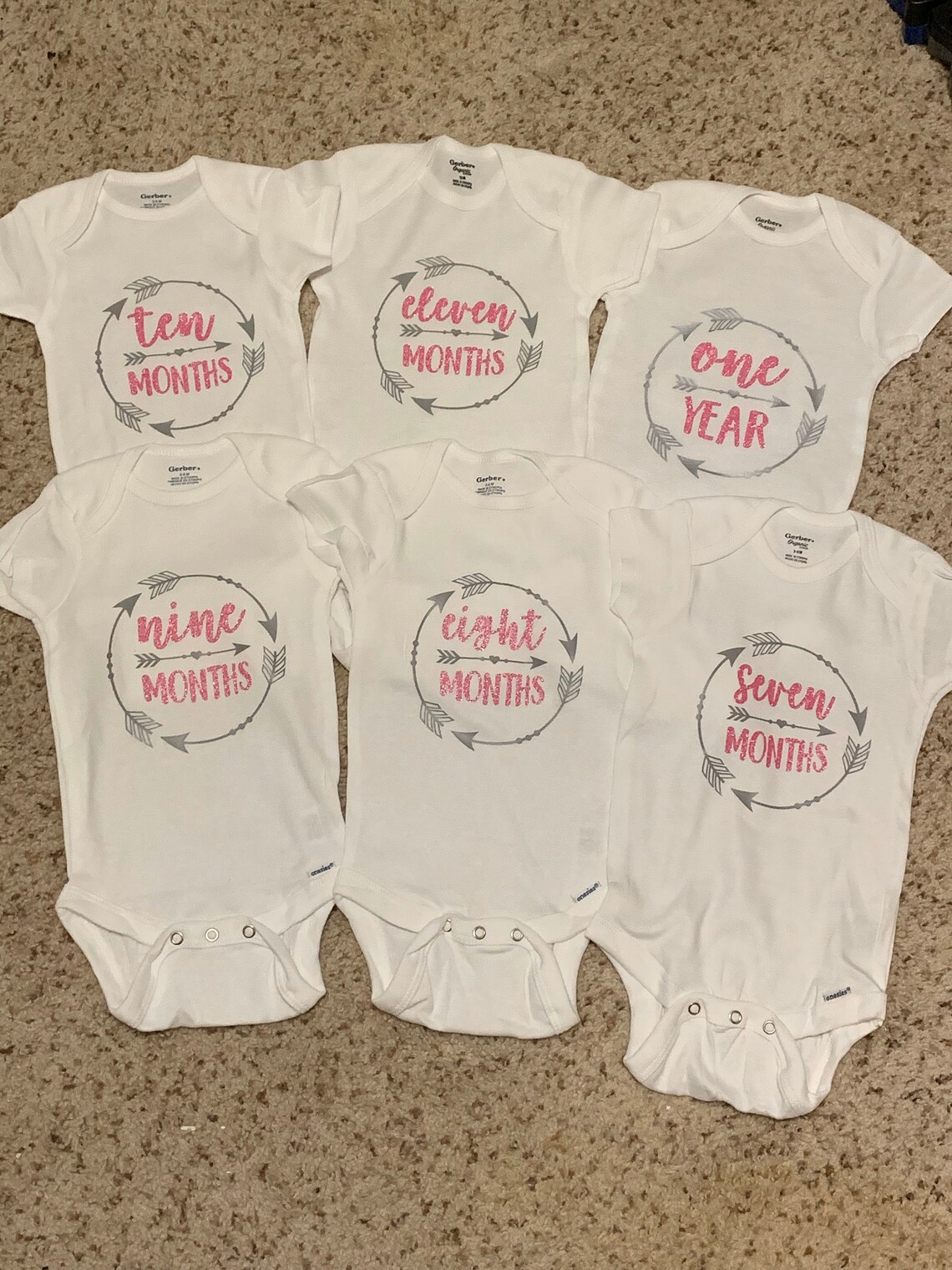 Baby Girl Milestone Onesies - Etsy