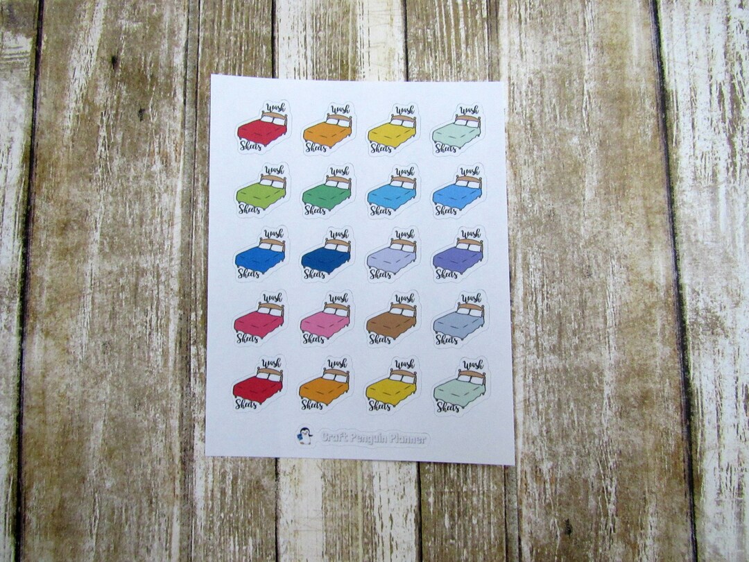 Wash Sheets Stickers, Change Sheets, Clean Sheets, Functional Sticker ...
