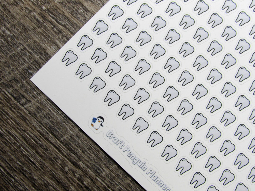 TINY Tooth Stickers, Tooth Sticker, Dentist Sticker, Dentist ...