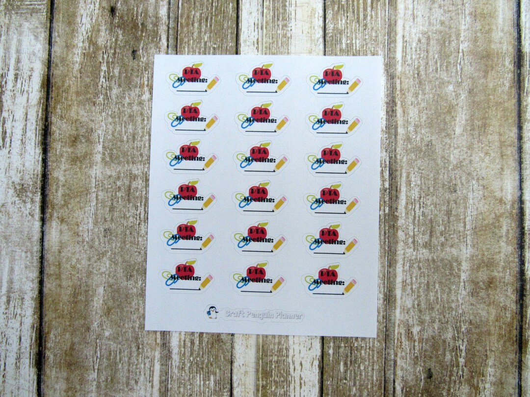 PTO Meeting Stickers, PTA Meeting Stickers, School Planner Stickers ...