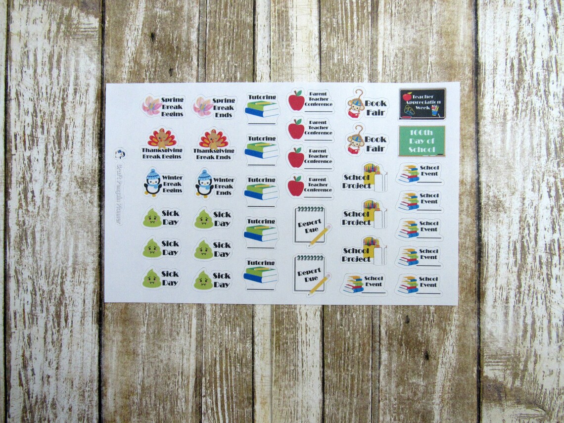 School Year Stickers School Planner Stickers Back to School - Etsy
