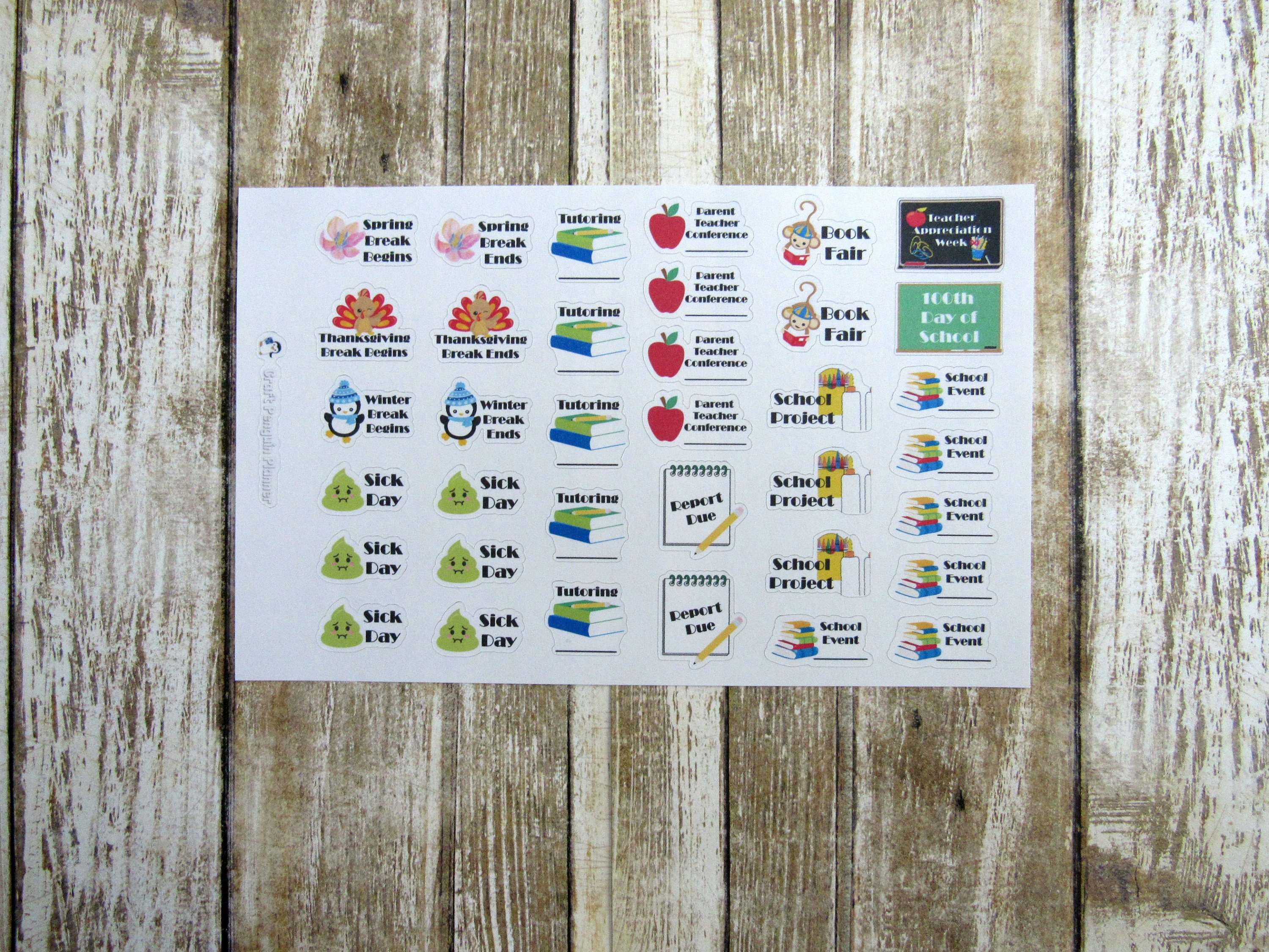 School Year Stickers, School Planner Stickers, Back to School Stickers ...