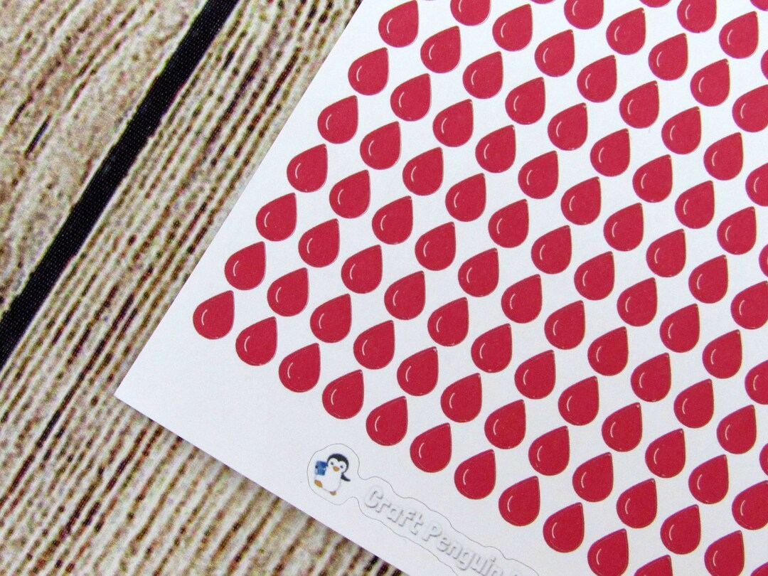 TINY Blood Drop Stickers, Mini Blood Drop Stickers, Functional Planner ...