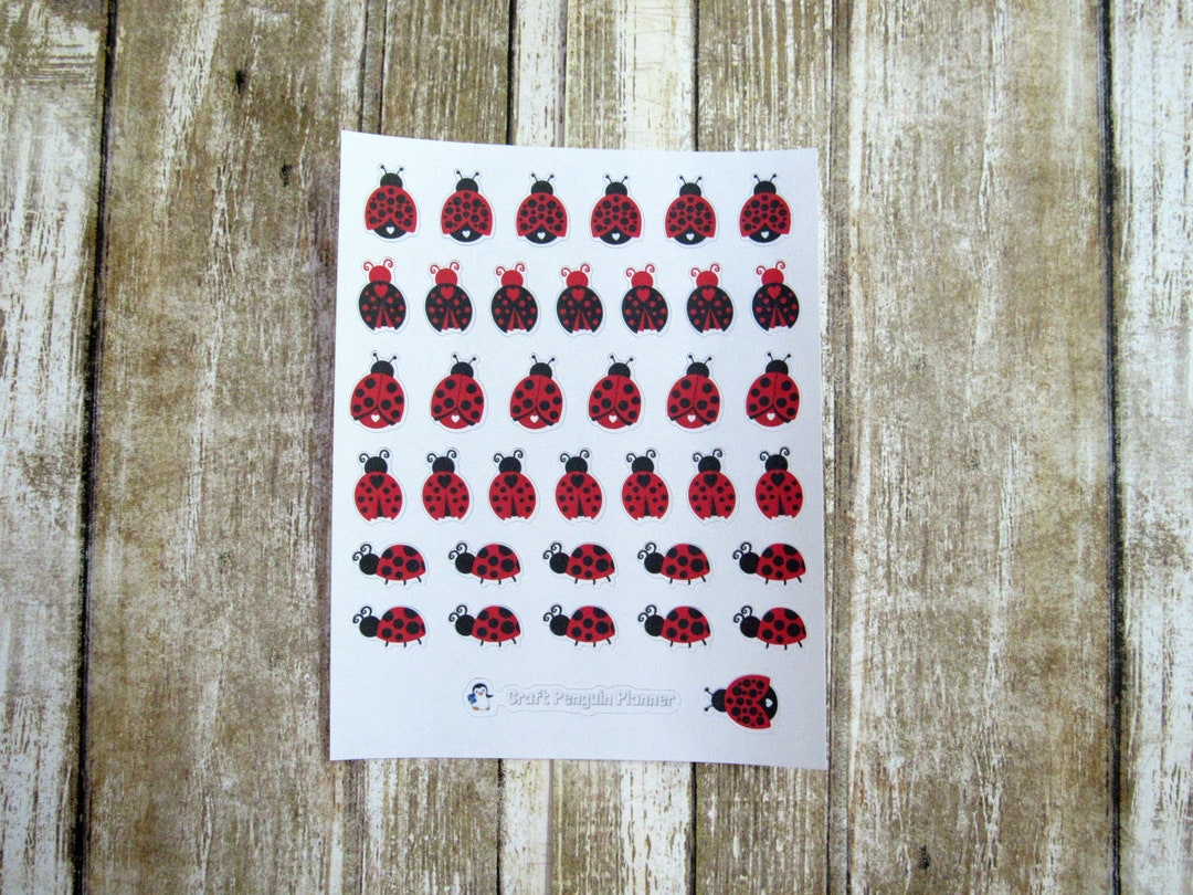 Ladybug Deco Stickers, Ladybug Stickers, Ladybird Stickers, Spring ...