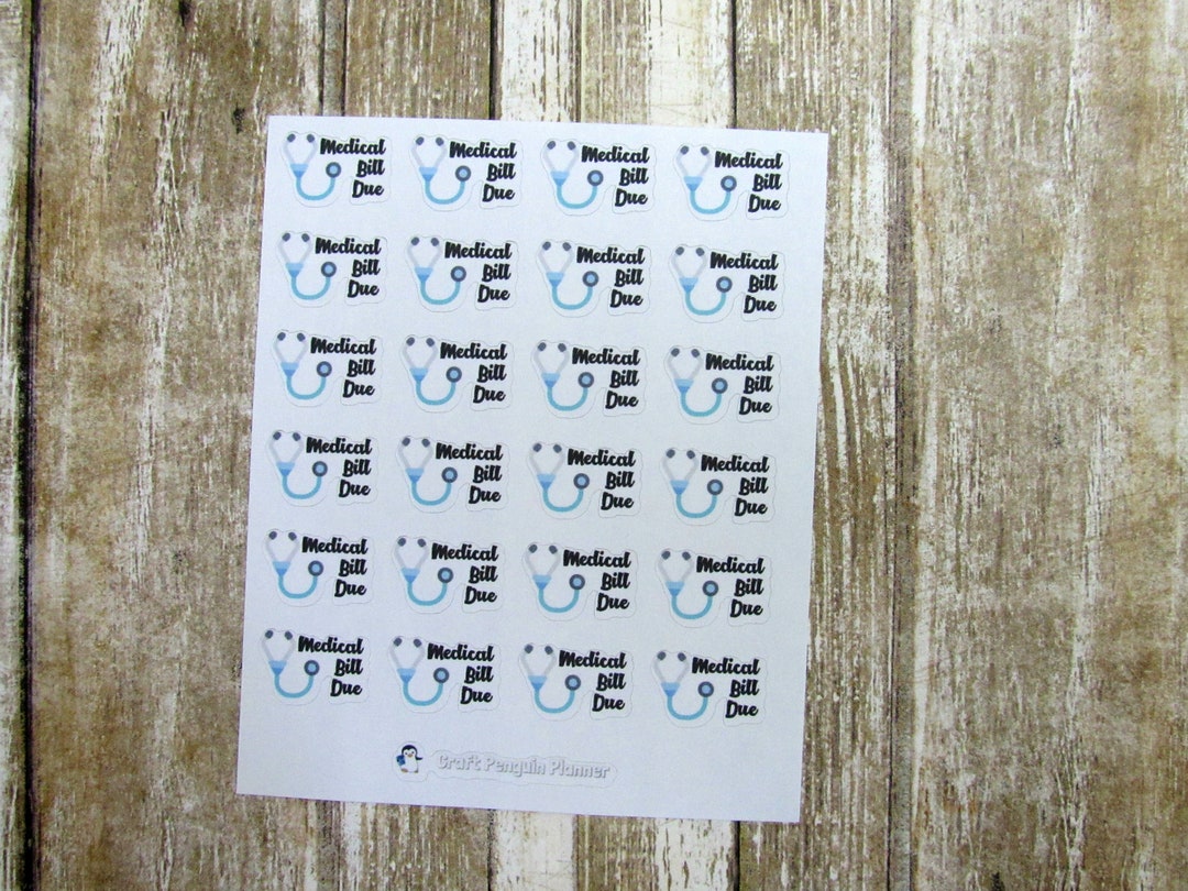 Medical Bill Due Sticker, Household Bill Due Stickers, Bill Due Sticker ...