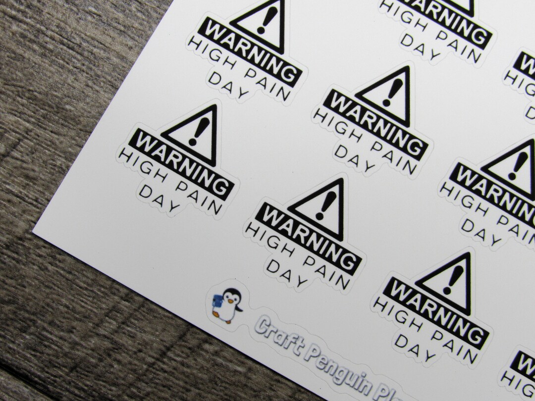 Warning! High Pain Quote, Chronic Illness, Spoonie Sticker, Foiled ...