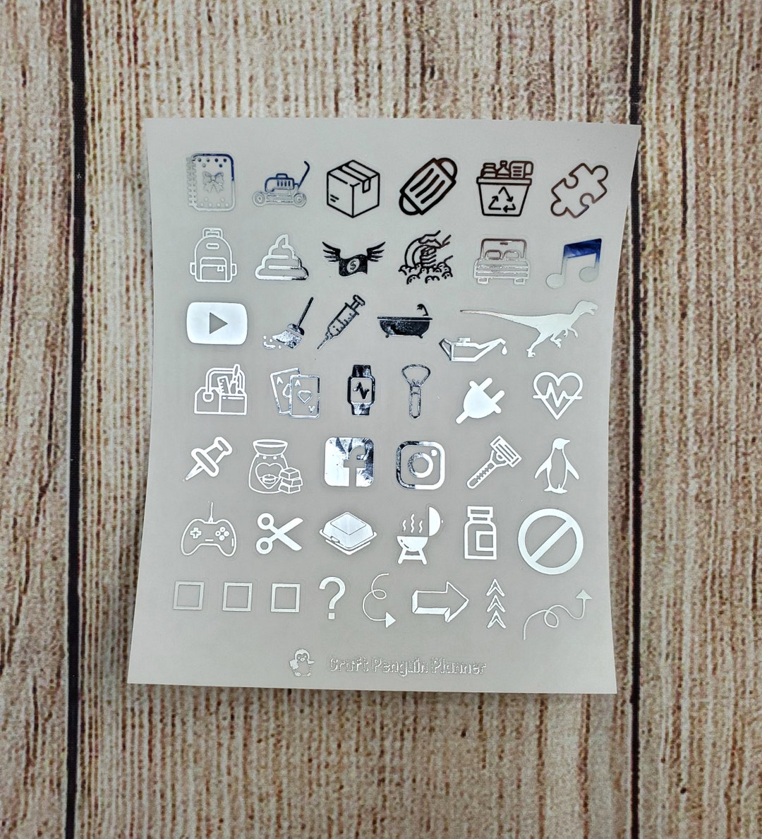 FOILED Icon Mix 2, Foil Icon Sampler, Foil Icons, Icon Sticker, Foiled ...