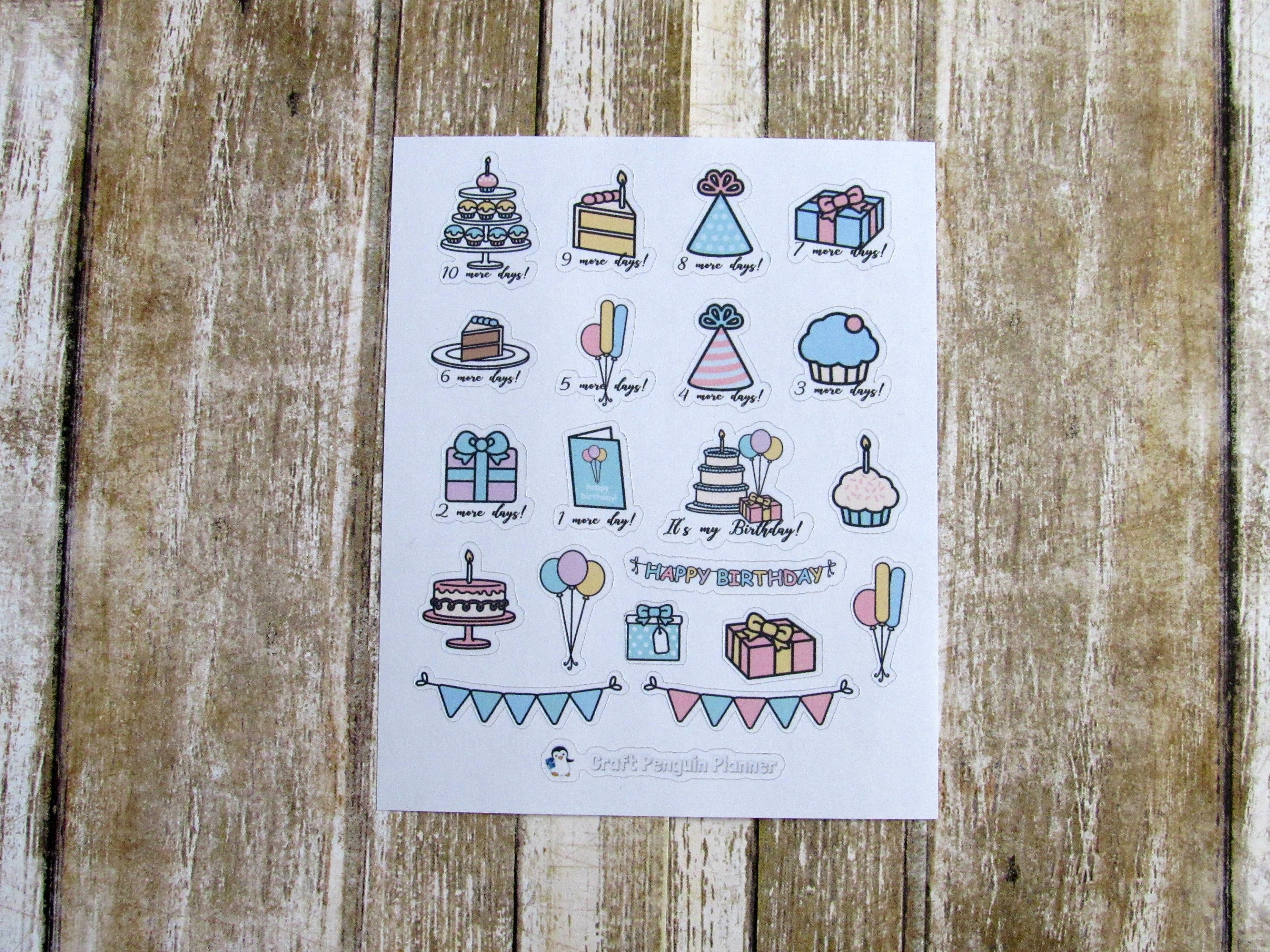 Birthday Countdown Stickers Birthday Planner Stickers My - Etsy