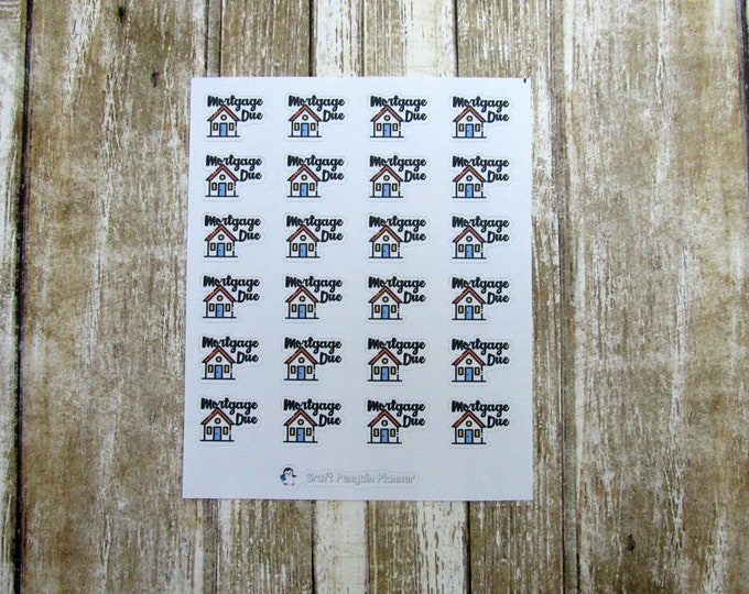 Mortgage Due Sticker, Rent Due Sticker, Household Bill Due Stickers ...