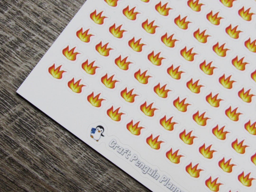 TINY Flame Sticker, Hot Flash Sticker, Fire Sticker, Flame Sticker ...