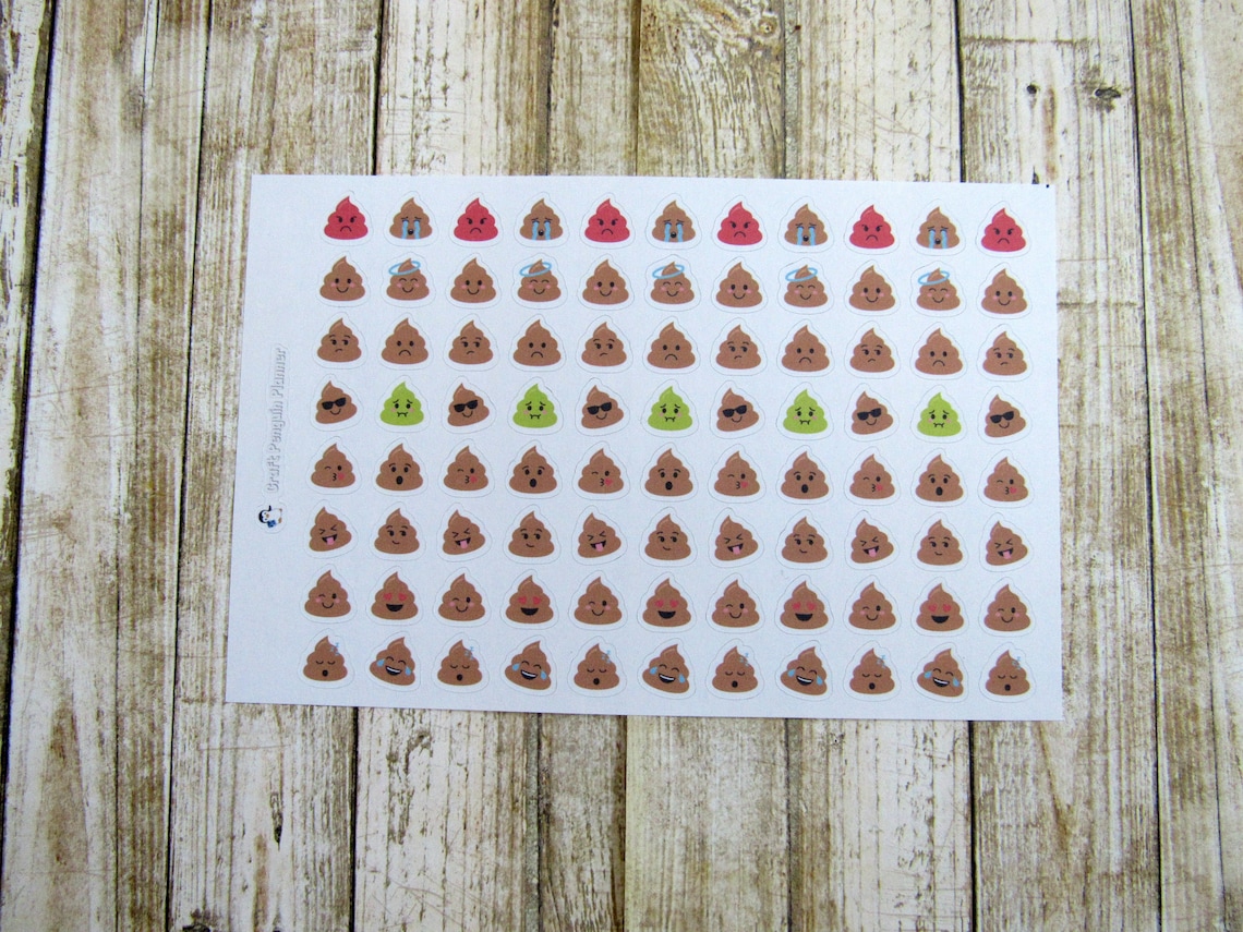 Poop Emoji Stickers Poop Stickers Emoji Stickers Poop - Etsy