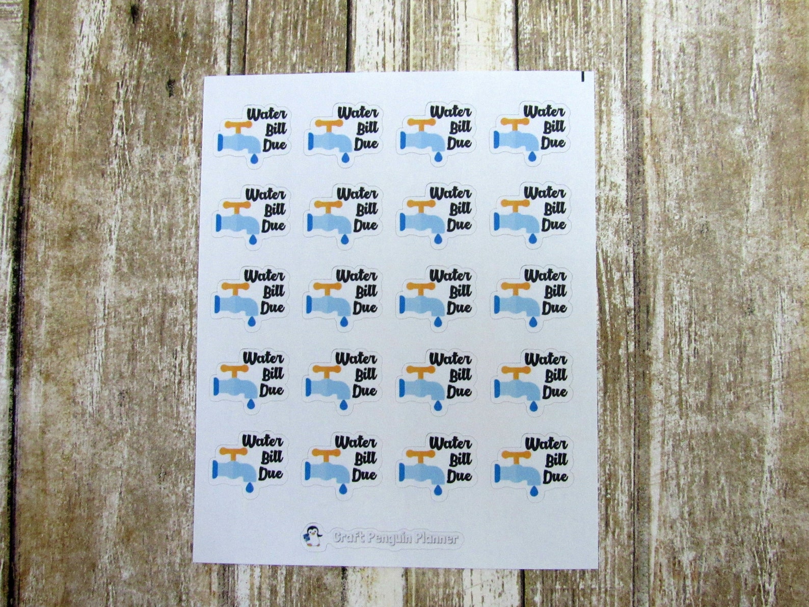 Water Bill Due Sticker, Household Bill Due Stickers, Bill Due Sticker ...