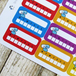 Weekly Pill Reminder Sticker, Pill Reminder Tracker, Medicine Reminder ...