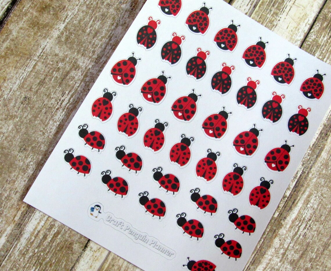 Ladybug Deco Stickers, Ladybug Stickers, Ladybird Stickers, Spring ...