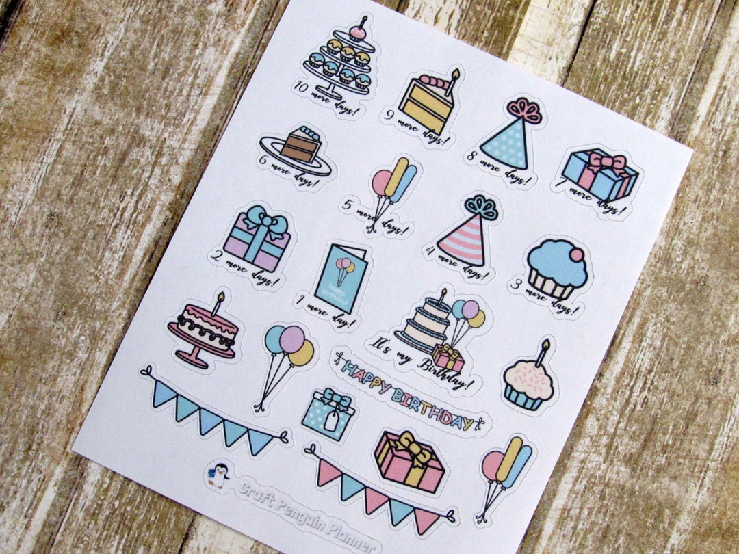 Birthday Countdown Stickers, Birthday Planner Stickers, My Birthday ...