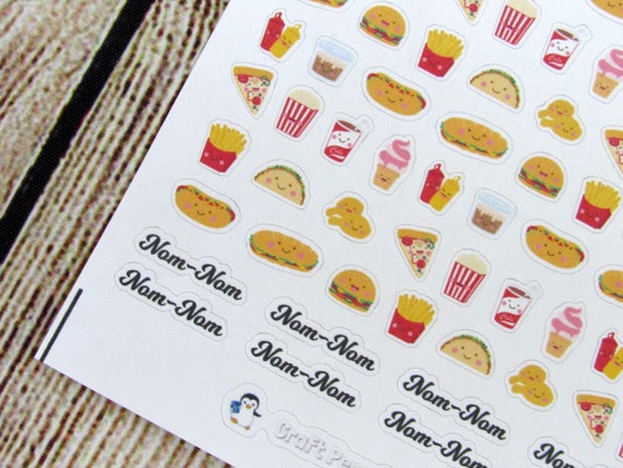 TINY Fast Food Mixed Sheet Junk Food Sticker Cheat Day - Etsy