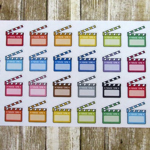 Movie Time Sticker, Movie Clapperboard Sticker, Movie Planner Sticker ...