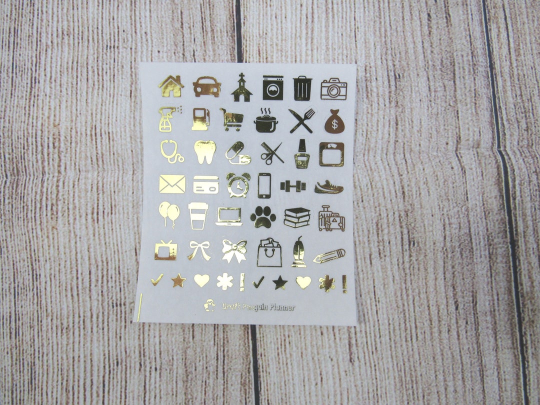 FOILED Icon Mix, Foil Icon Sampler, Foil Icons, Icon Sticker, Foiled ...
