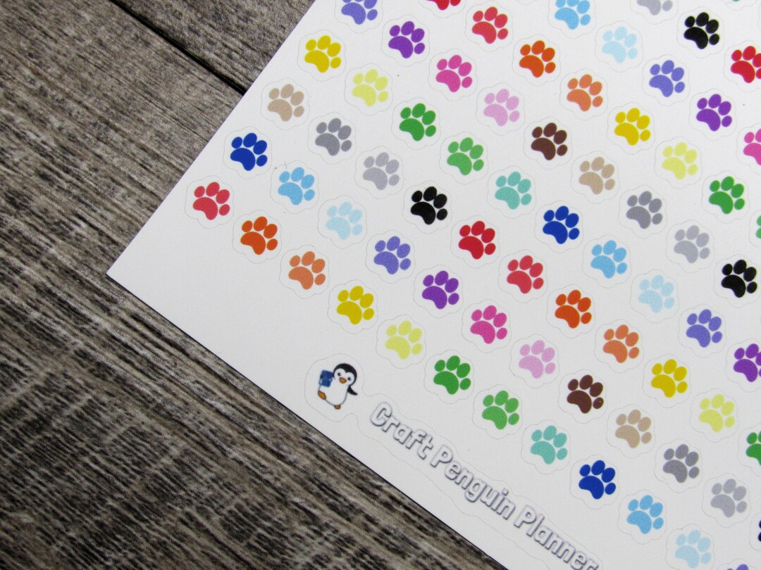 TINY Paw Print Sticker, Paw Sticker, Pet Sticker, Functional Planner ...
