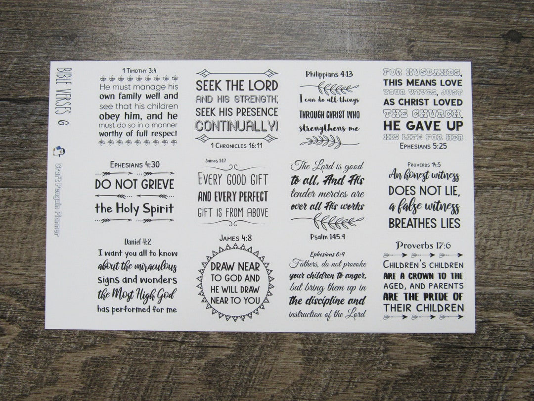 Bible Verse Stickers 6, Faith Stickers, Quote Sticker, Foiled Quote ...