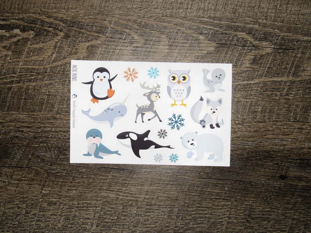Jumbo Deco Arctic Friends, Large Deco Sticker, Journaling Sticker ...