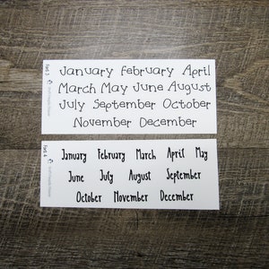 Months Script, Month Stickers, Months of the Year Stickers, Script ...