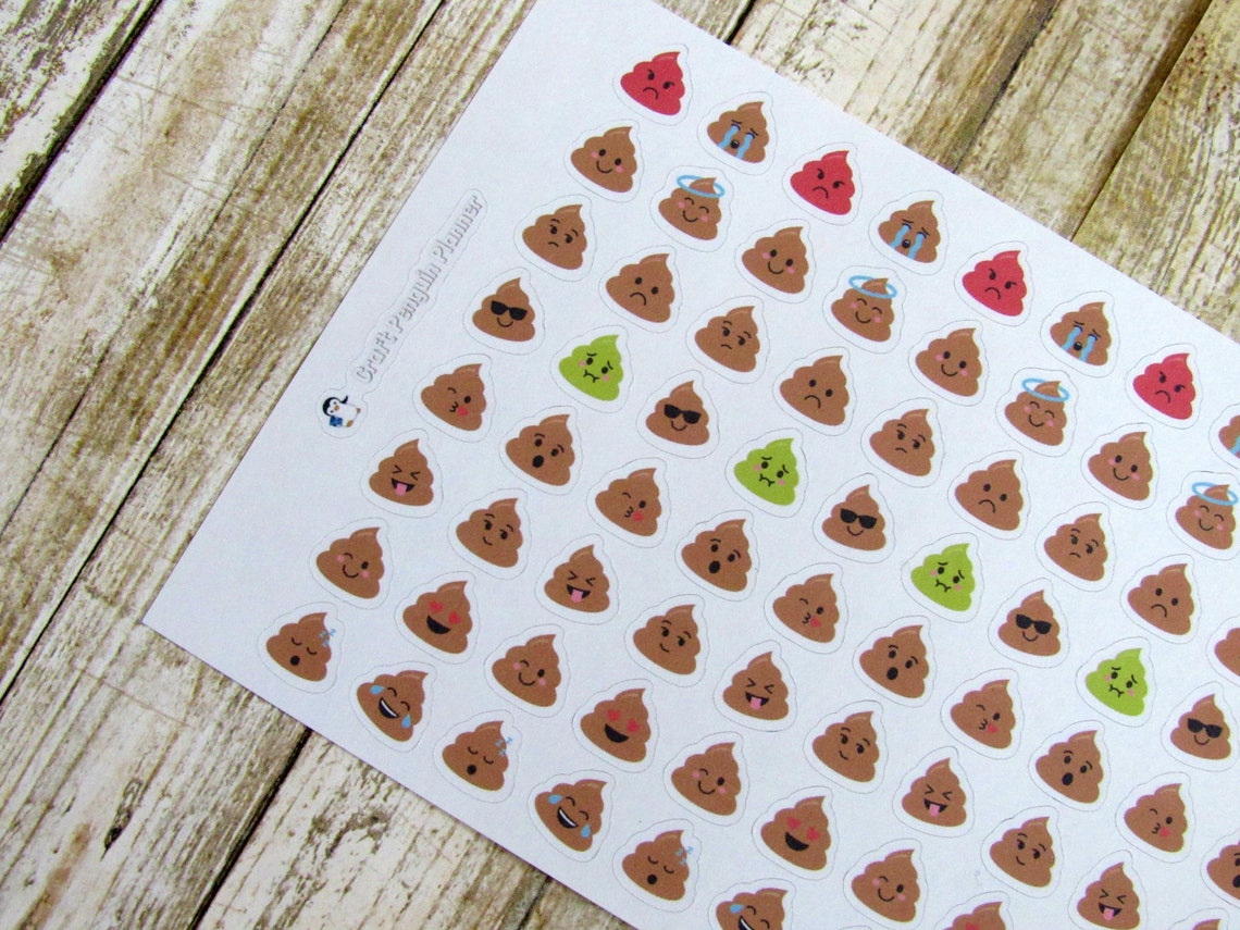 Poop Emoji Stickers Poop Stickers Emoji Stickers Poop - Etsy Denmark