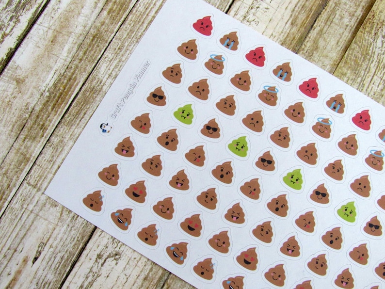 Poop Emoji Stickers Poop Stickers Emoji Stickers Poop - Etsy