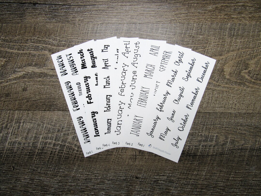 Months Script, Month Stickers, Months of the Year Stickers, Script ...