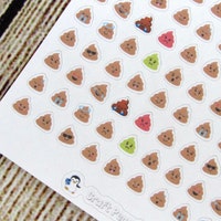 Poop Emoji Stickers, Poop Planner Sticker Sheet, Bowel Movement Tracker ...