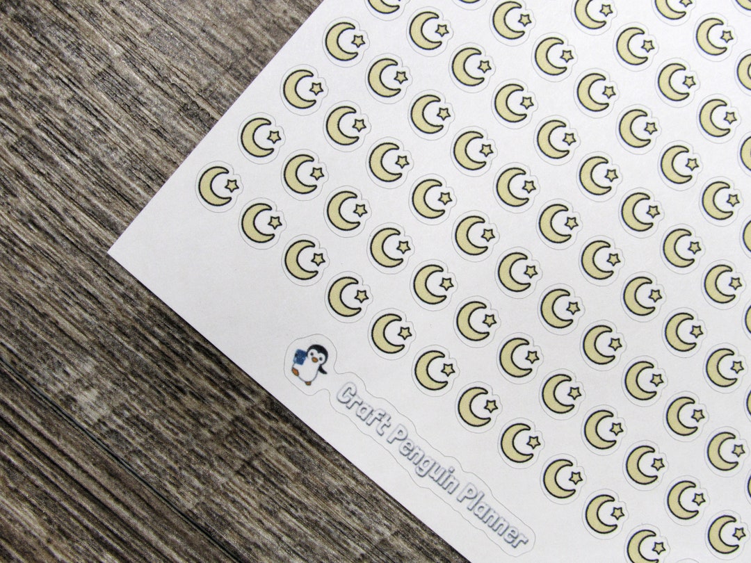 TINY Crescent Moon Stickers, Crescent Moon Stickers, Moon Sticker ...